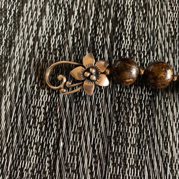 Silpada | Jewelry | Silpada Bronzite Sterling Bracelet Flower Clasp ...